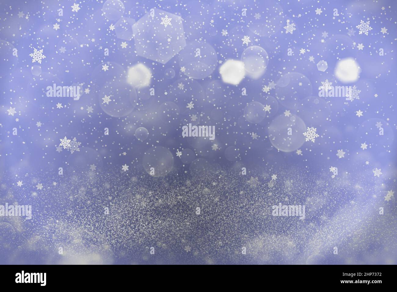 blue nice sparkling abstract background glitter lights and falling snow ...