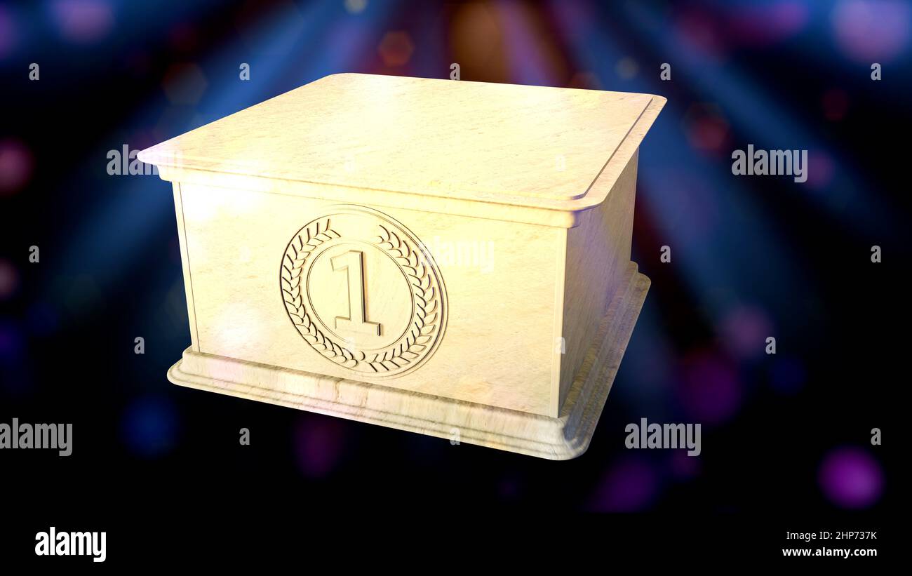 stone winners award podium with colorful background - object 3D ...