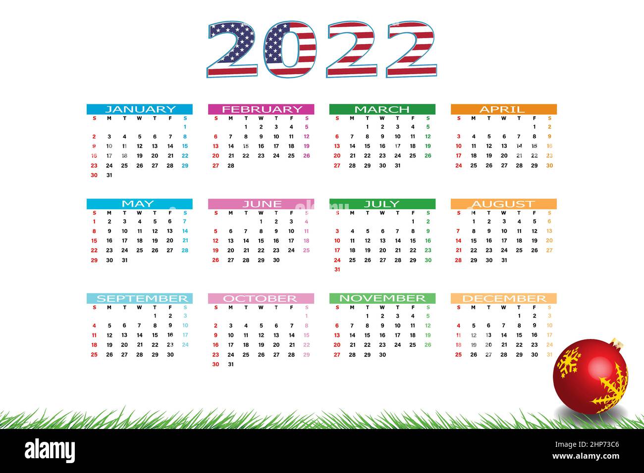 Calendar year 2022 Stock Vector Image & Art - Alamy