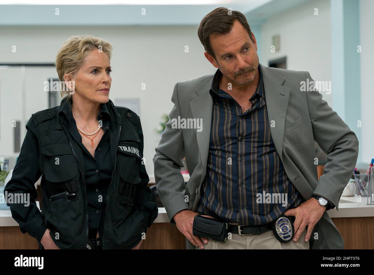 SHARON STONE and WILL ARNETT in MURDERVILLE (2022), directed by IAIN ...