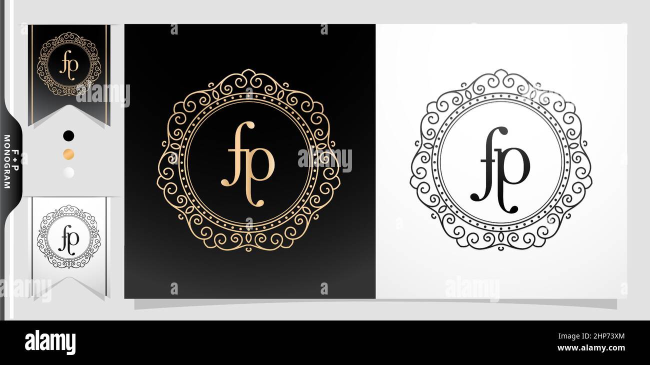 Circle monogram frame hi-res stock photography and images - Alamy