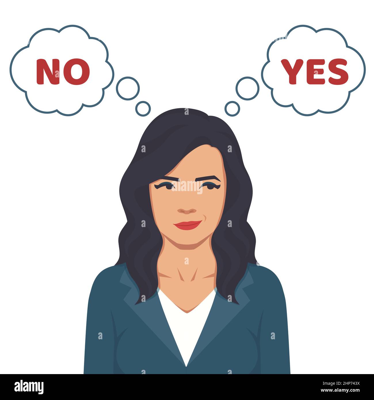Cartoon woman thinking yes Stock Vector Images - Alamy