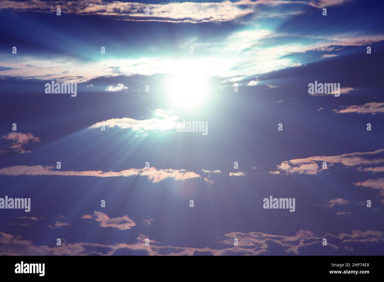 sunset sun ray light shine, natural background Stock Photo - Alamy