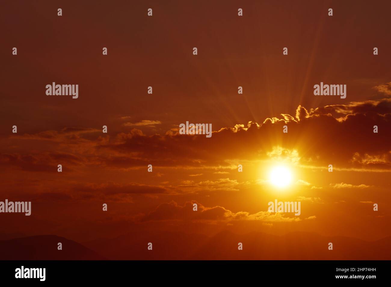 sunset sun ray light shine, natural background Stock Photo - Alamy