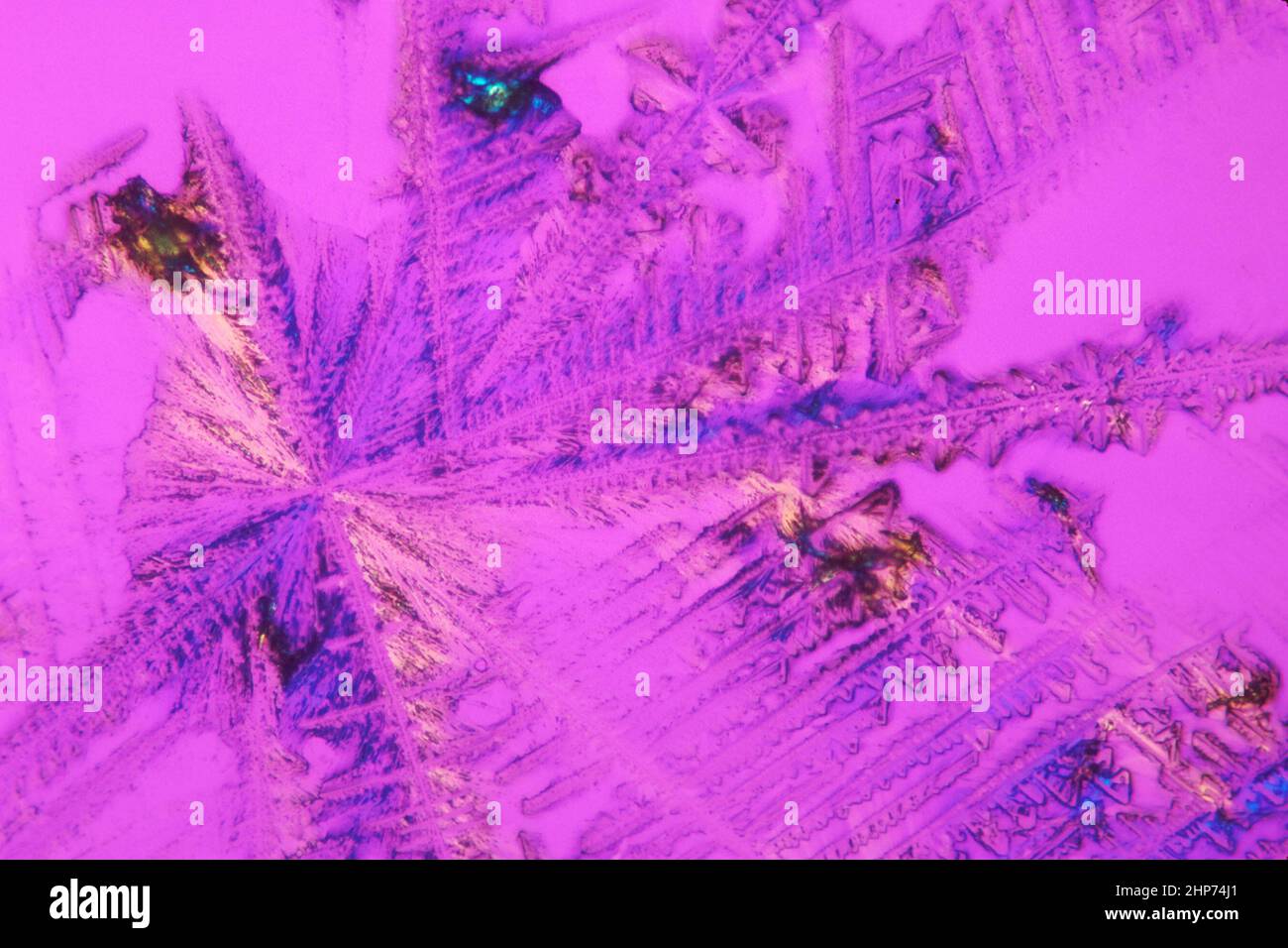 Cisplatin crystals, which is a platinum compound, and used as a ...