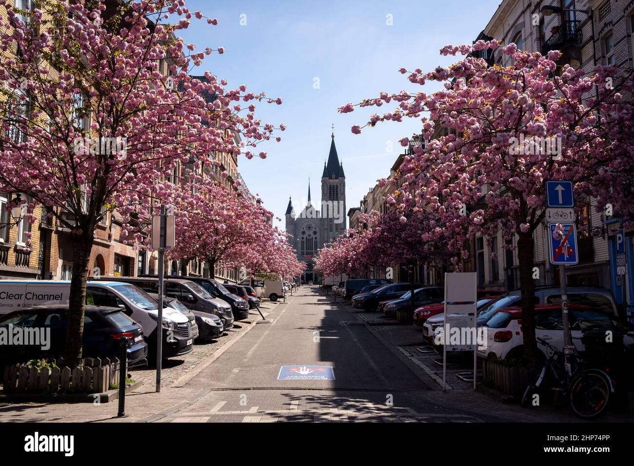 Belgium, Brussels, Spring 2021. Illustration of everyday life in ...