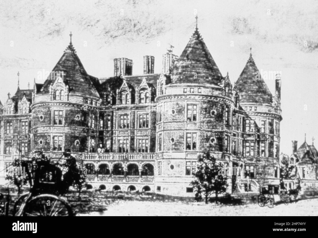 Black and white drawing of N.Y. Cancer hospital, Memorial Sloan ...