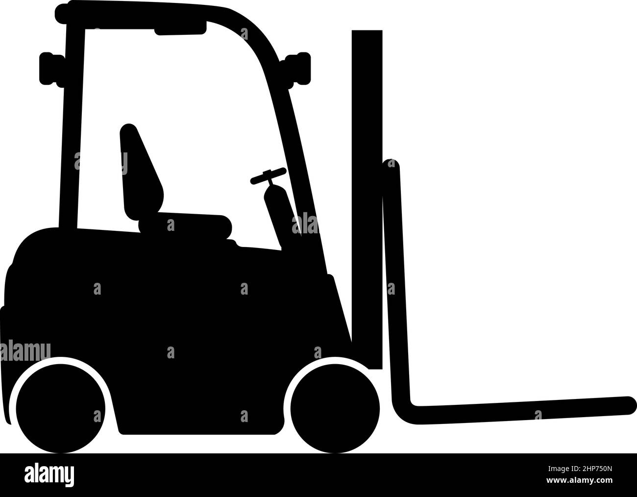 Forklift Loader Fork lift warehouse truck silhouette icon black color ...