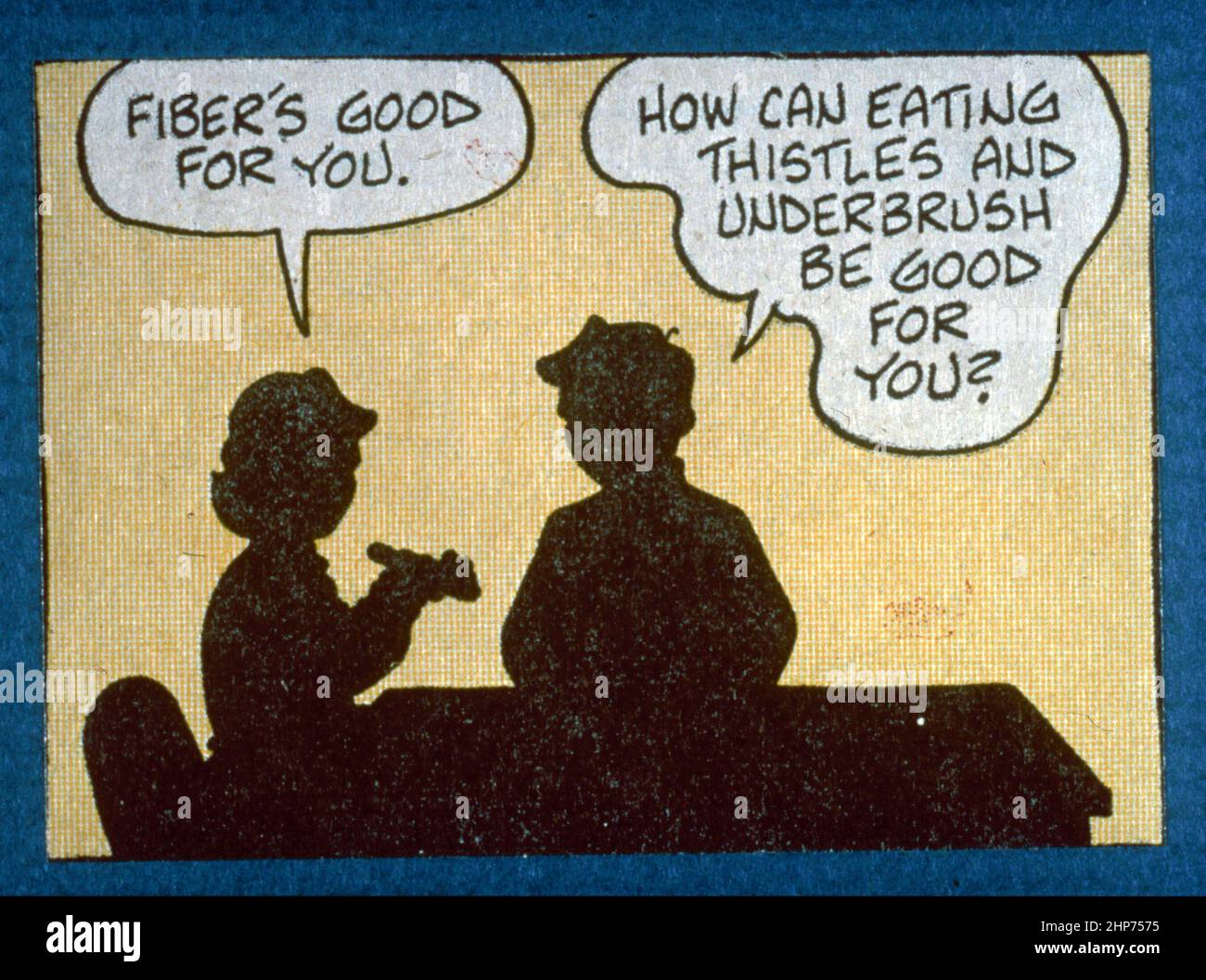 A cartoon illustration saying: Fiber's good for you. How can eating ...