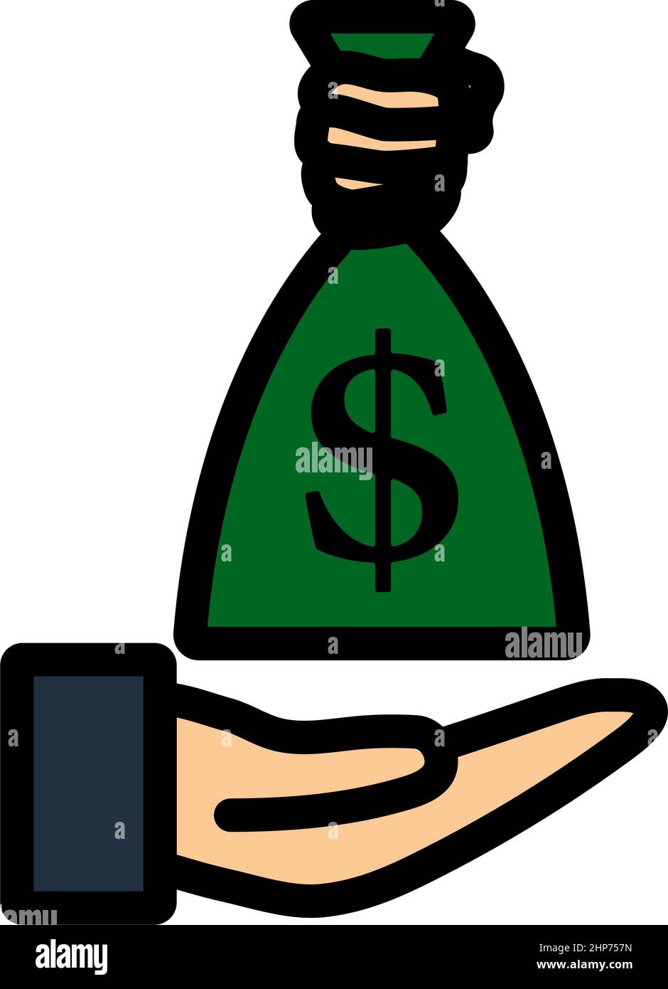 Hand Holding The Money Bag Icon Stock Vector Image & Art - Alamy