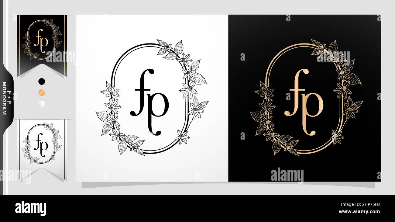 Round flower frame logo Stock Vector Images - Alamy