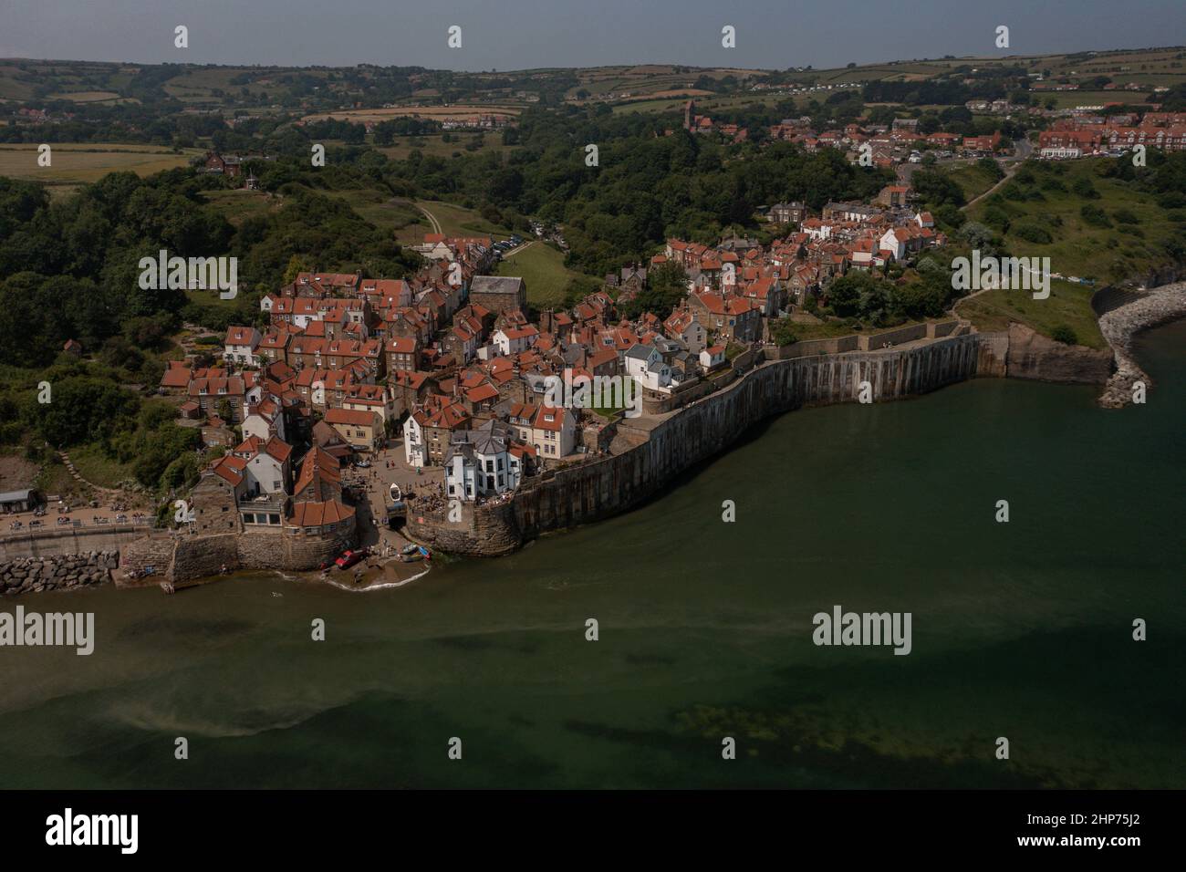 Scarborough , Whitby, Robin Hoods Bay From The Air, Aerial Landscape ...