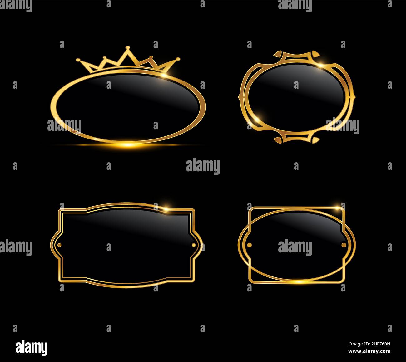 Logo vintage golden frame Stock Vector Images - Alamy