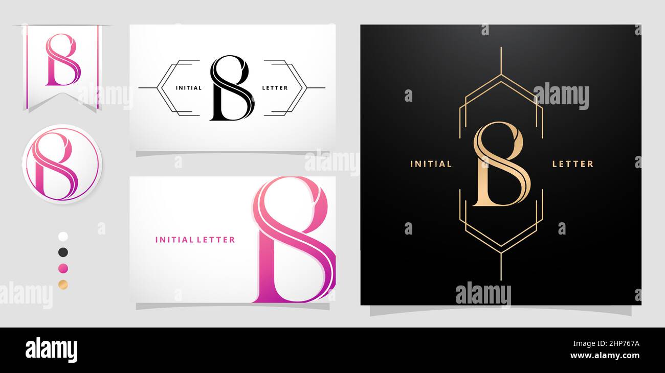 BS or SB initial letter and graphic name, BS or SB Monogram, for ...