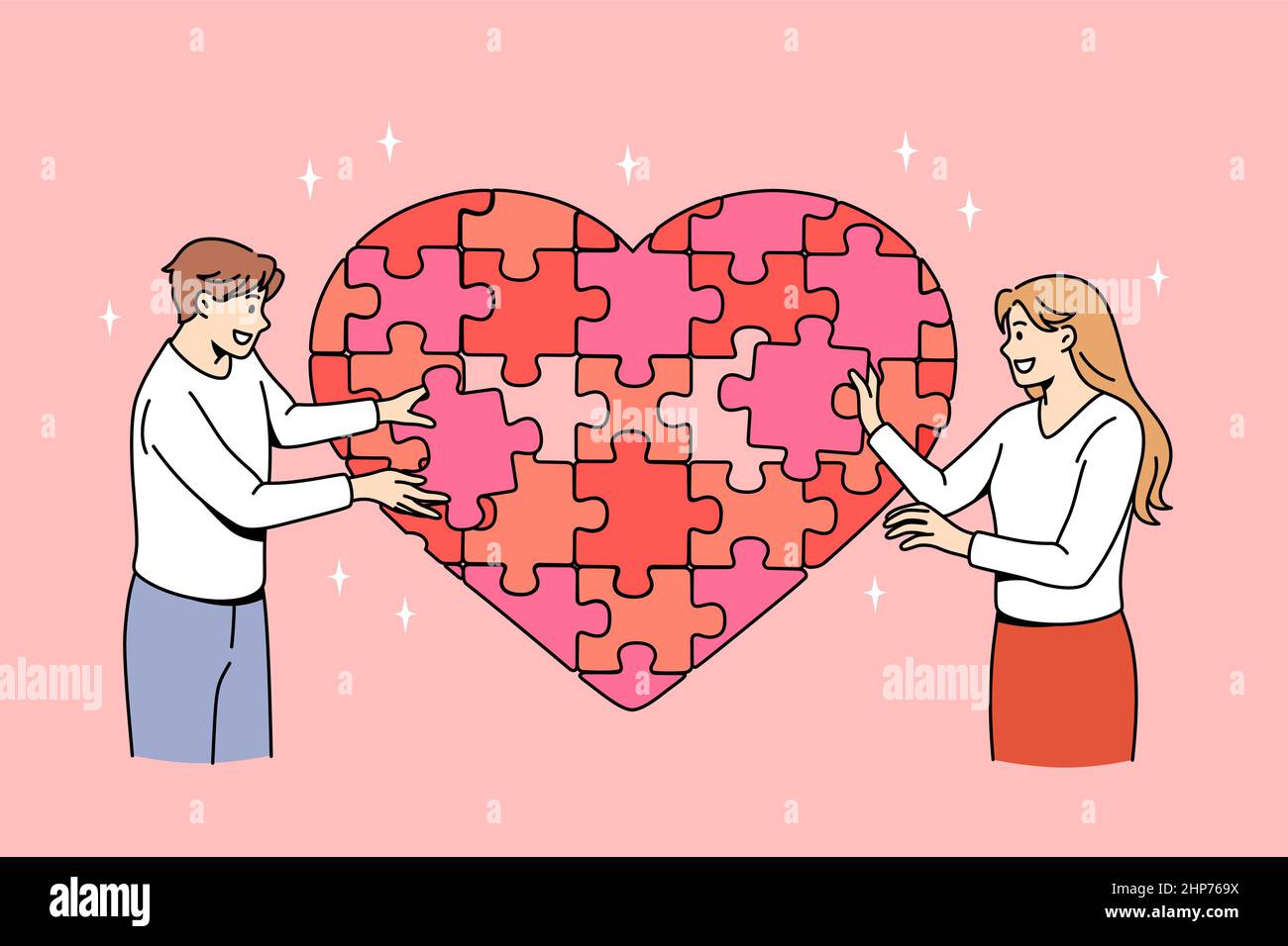 Young man puzzle piece Stock Vector Images - Alamy