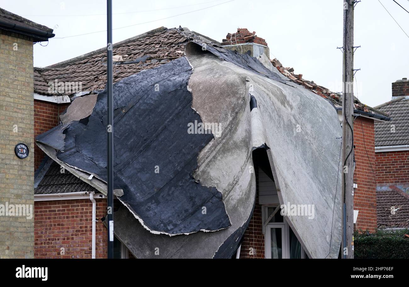 A view of part of a flat roof from a nearby block of flats which was ...