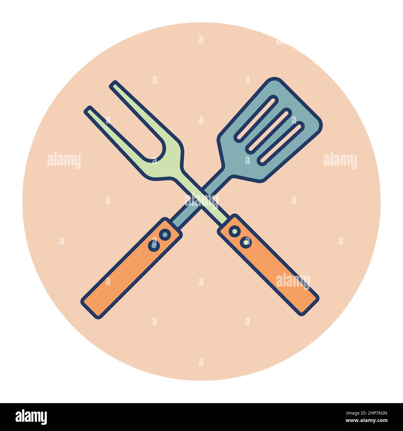 Grill barbecue fork spatula Stock Vector Images - Alamy