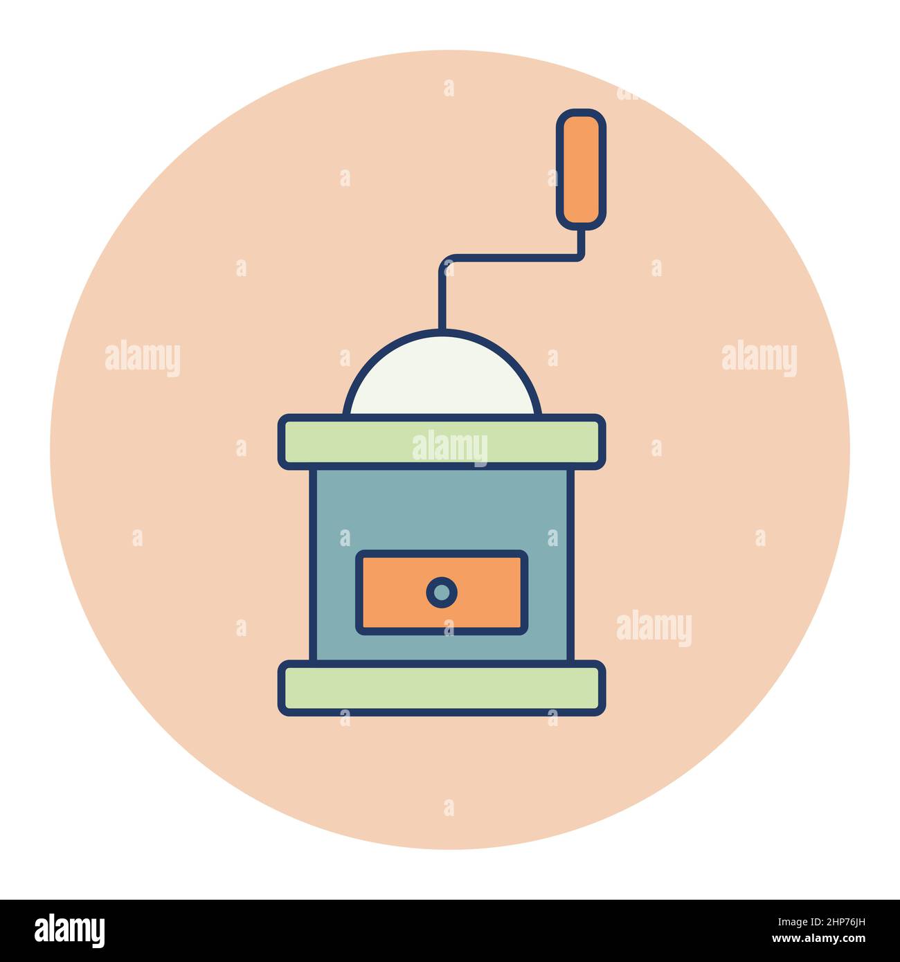 Classic coffee grinder in wooden case vector icon Stock Vector Image ...