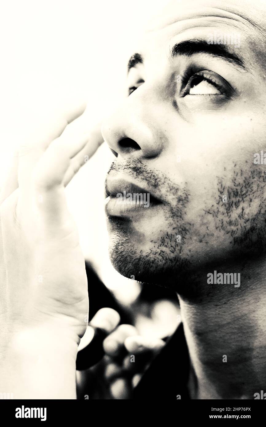 Actor getting ready in the dressing room to take the stage at the ...