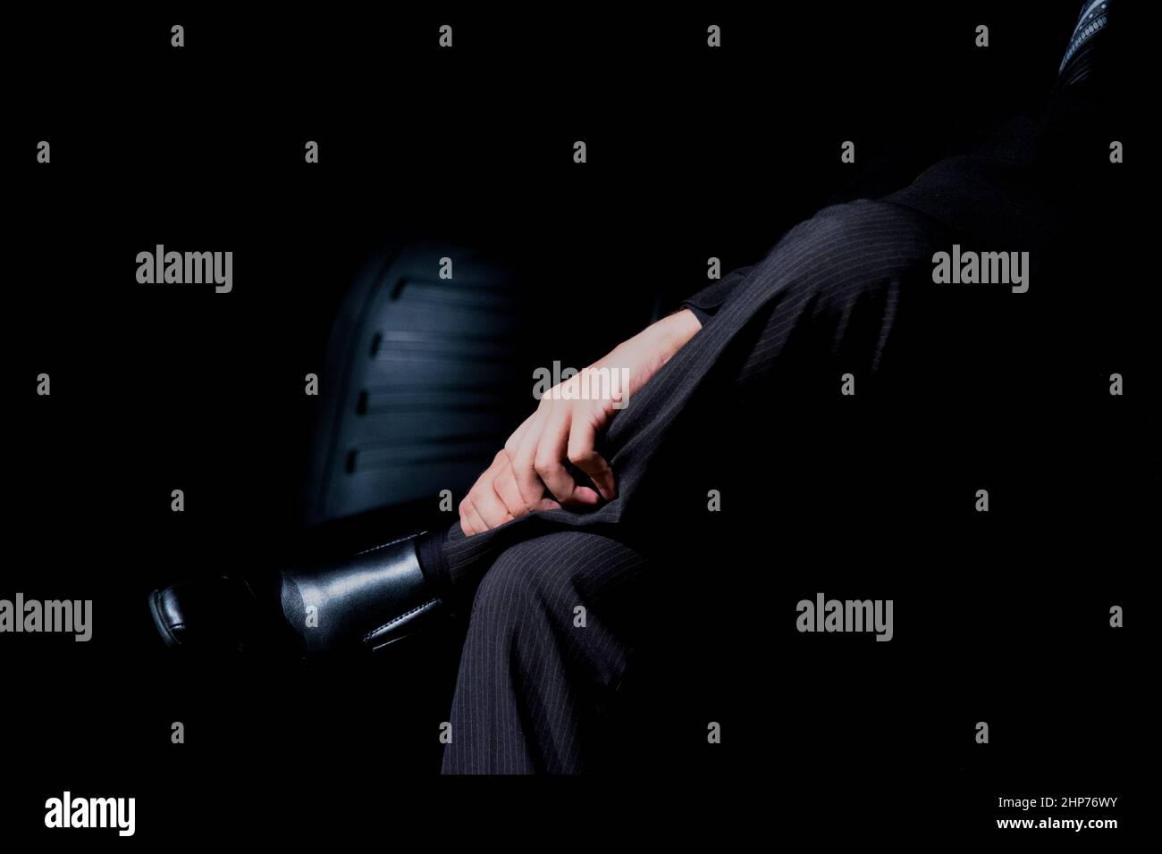 Details of the hand and leg of an actor in the theater representing a ...