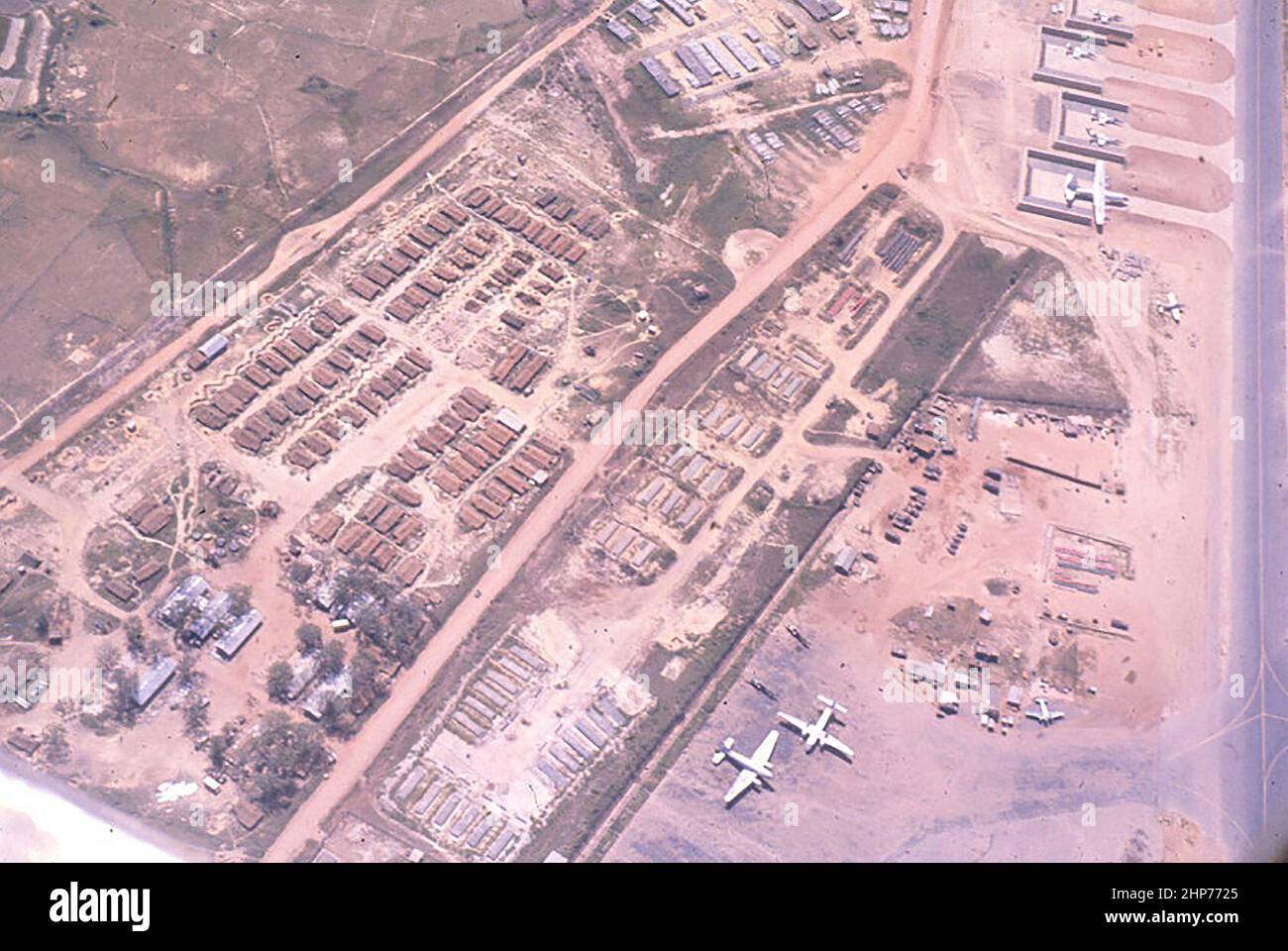 Aerial view of MAG-16 area on the eastern side of the DaNang airfield ...