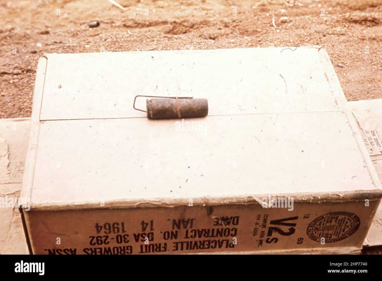 This booby trap consists of a cartridge case which has had a new primer ...