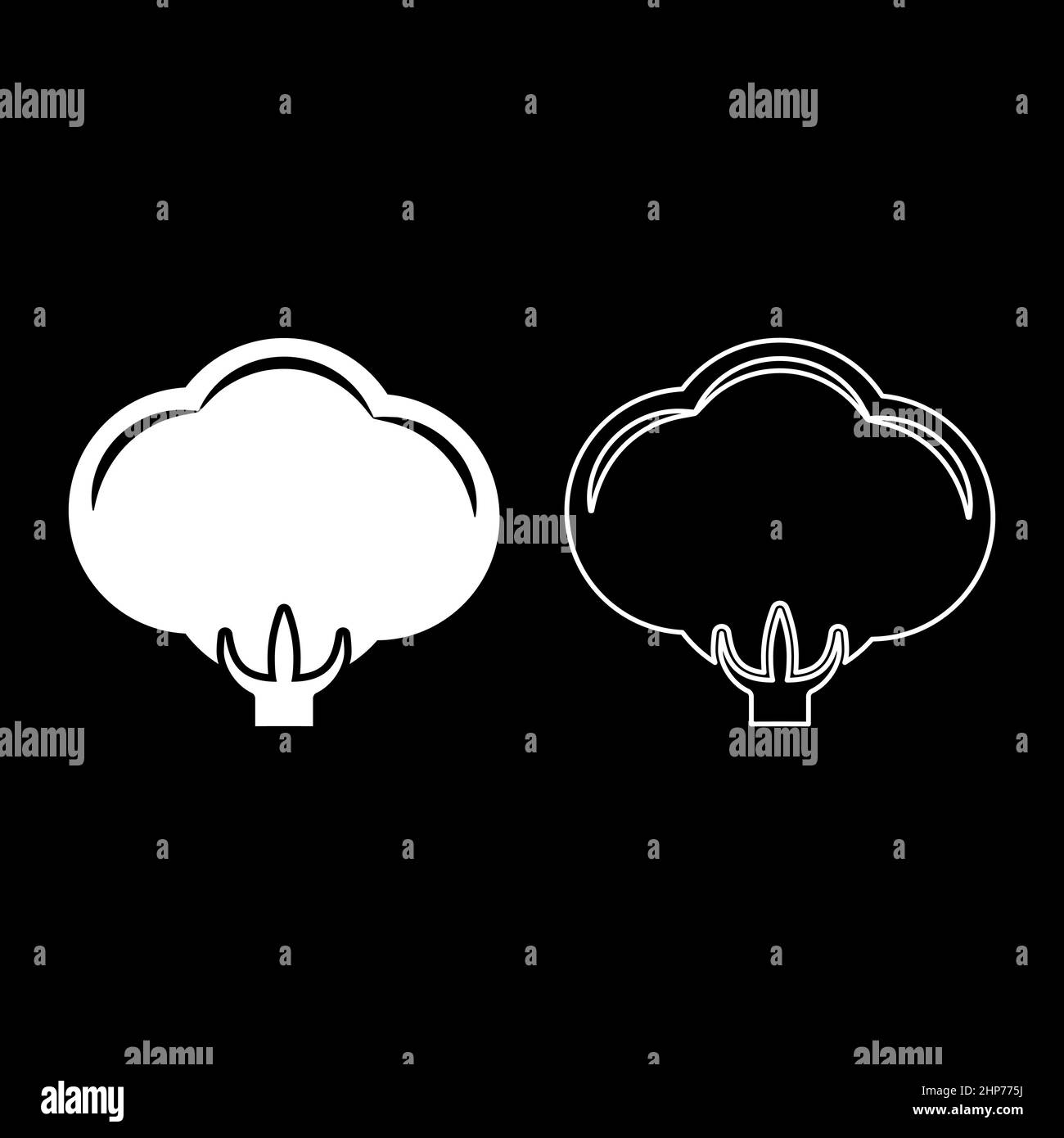 Cotton icon white color vector illustration flat style image set Stock ...