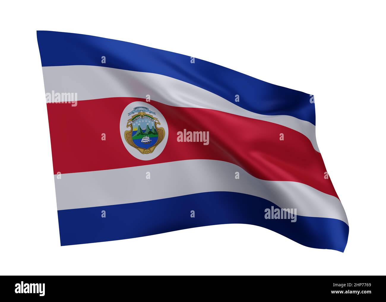 Costa Rica Flag Emblem Full