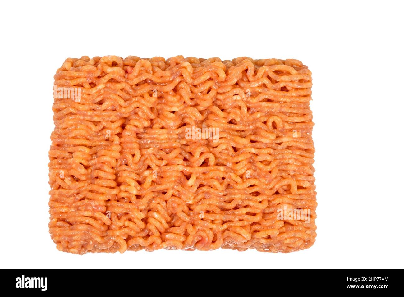 Chicken mince isolated against white background Stock Photo - Alamy