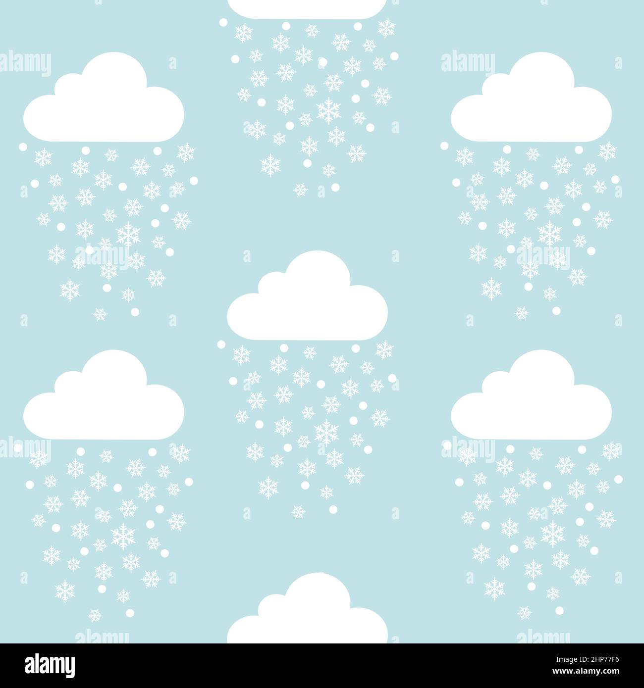 Cartoon clouds with snowflakes seamless background Stock Vector Image ...