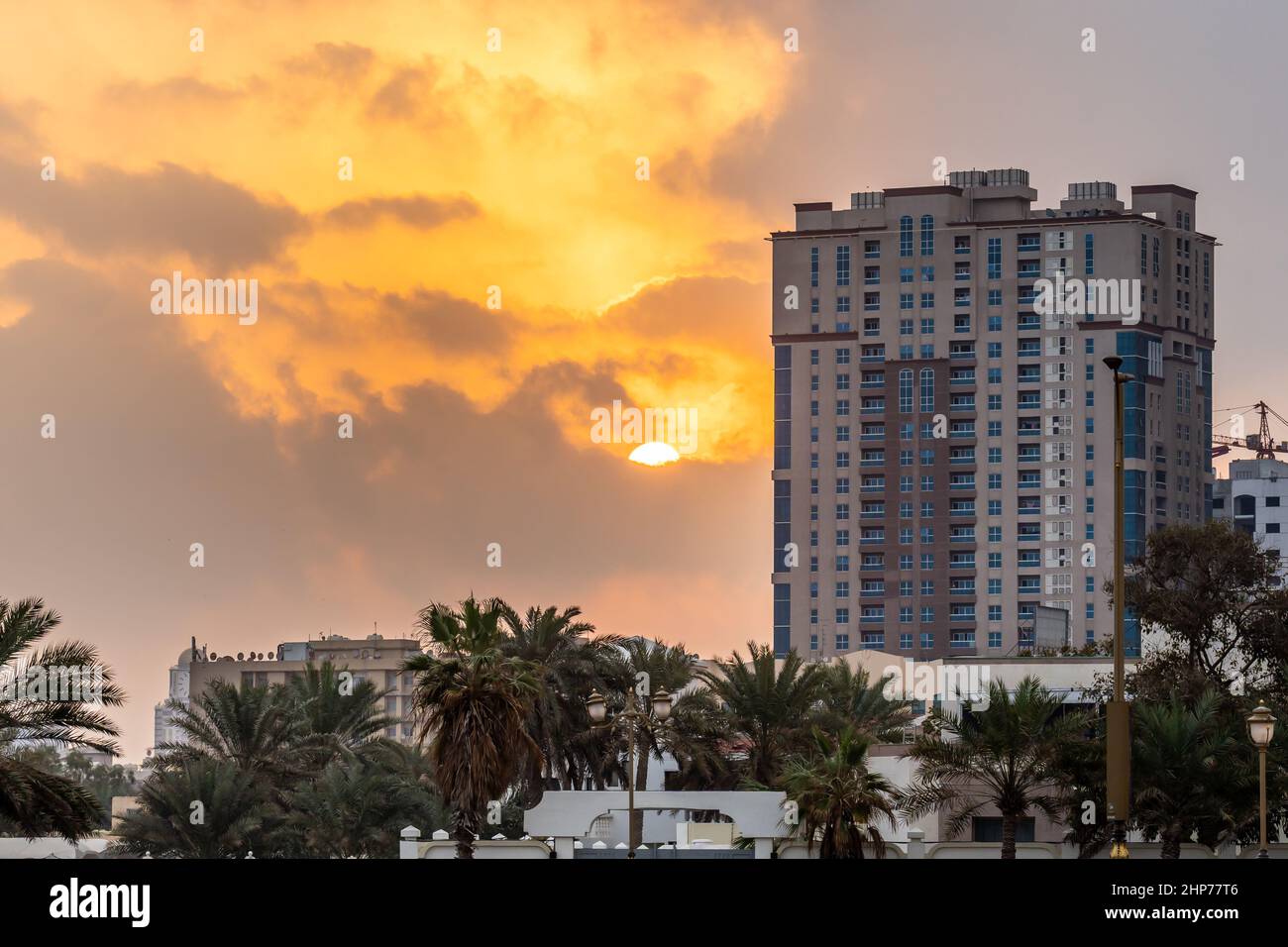 Ajman city skyline from Corniche area Stock Photo - Alamy