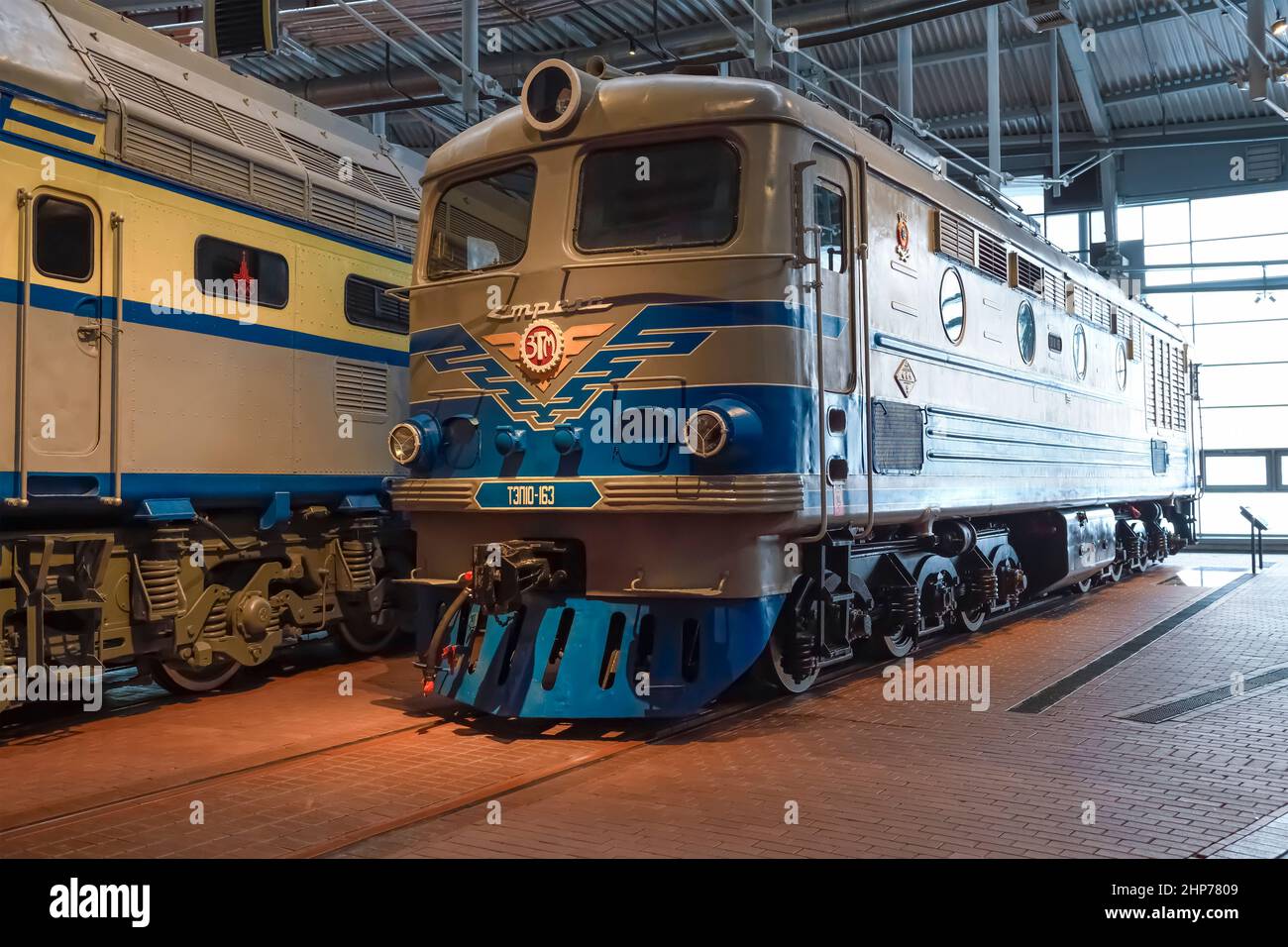 SAINT PETERSBURG, RUSSIA - JANUARY 12, 2022: Soviet passenger diesel ...