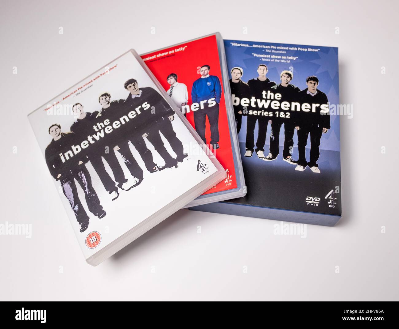 Norwich, Norfolk, UK – February 2022. The Inbetweeners series 1 and 2 ...