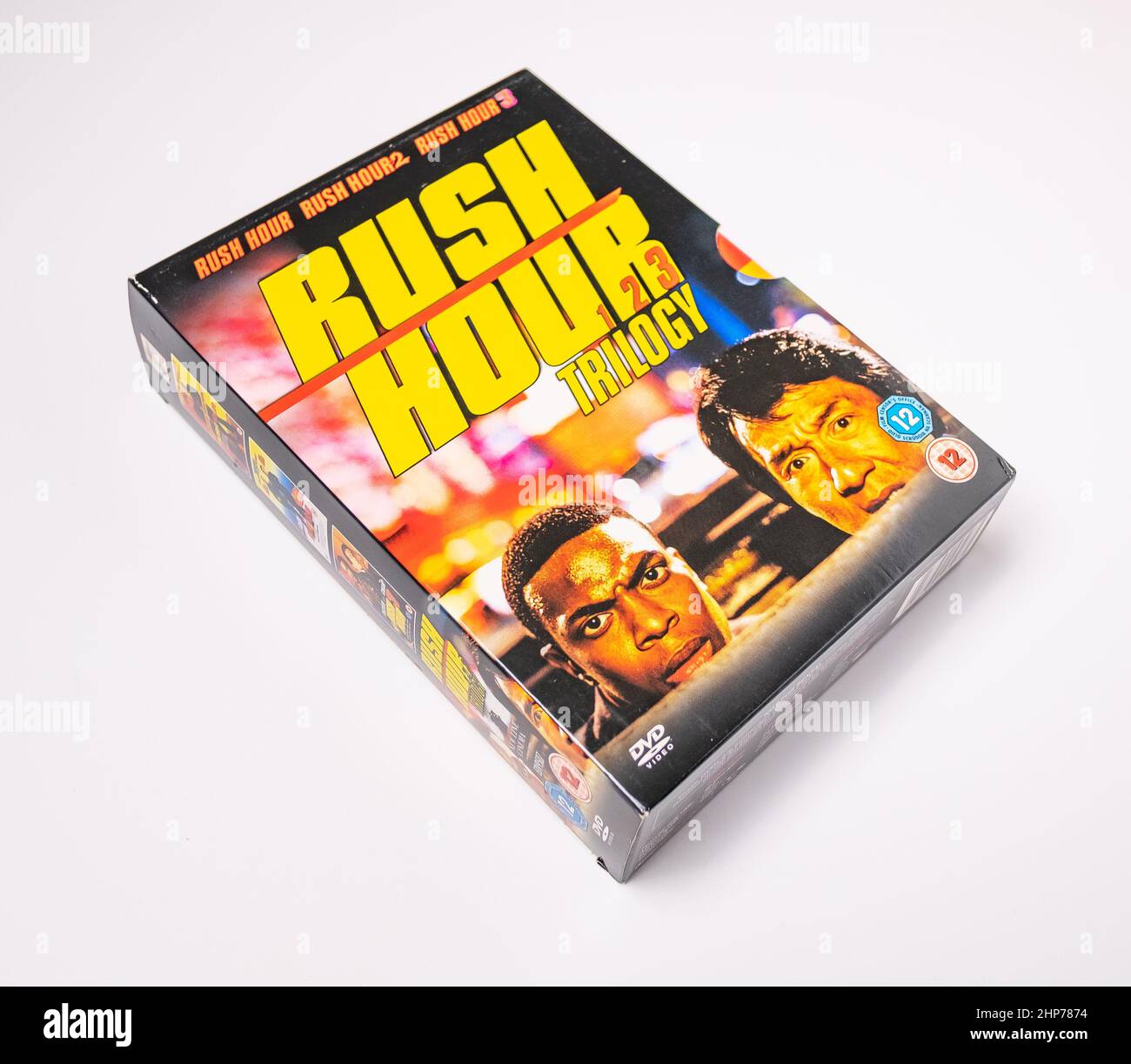 Norwich, Norfolk, UK – February 2022. The Rush Hour Trilogy DVD box set ...