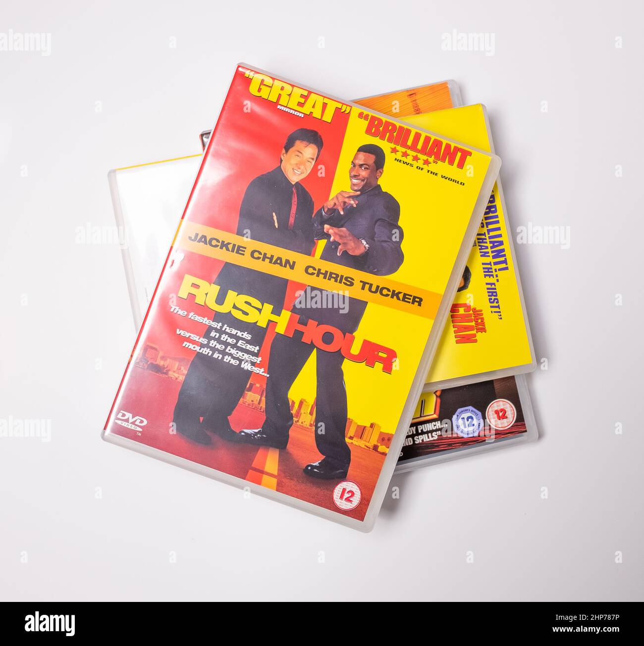 Norwich, Norfolk, UK – February 2022. The Rush Hour Trilogy DVD box set ...