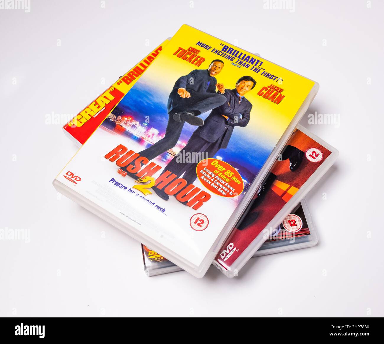 Norwich, Norfolk, UK – February 2022. The Rush Hour Trilogy DVD box set ...