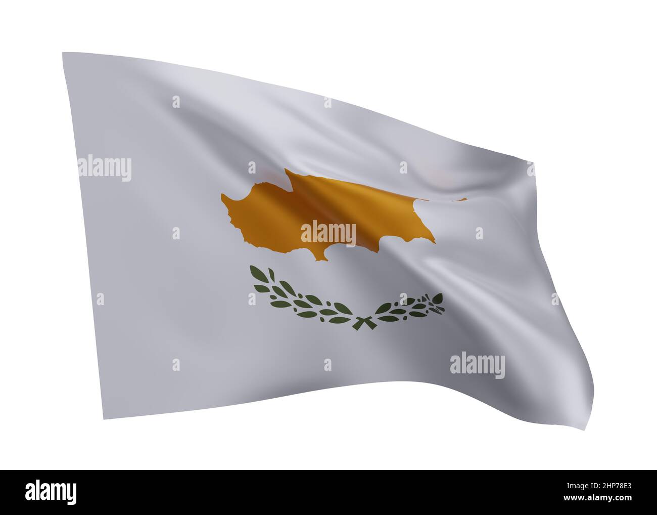 3d illustration flag of Cyprus. Cyprus high resolution flag isolated ...