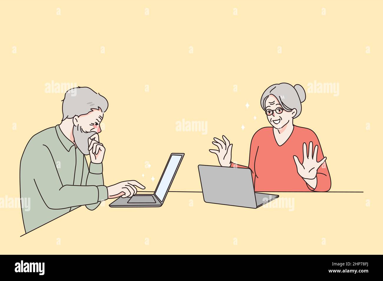 Old age pensioners sitting together Stock Vector Images - Alamy