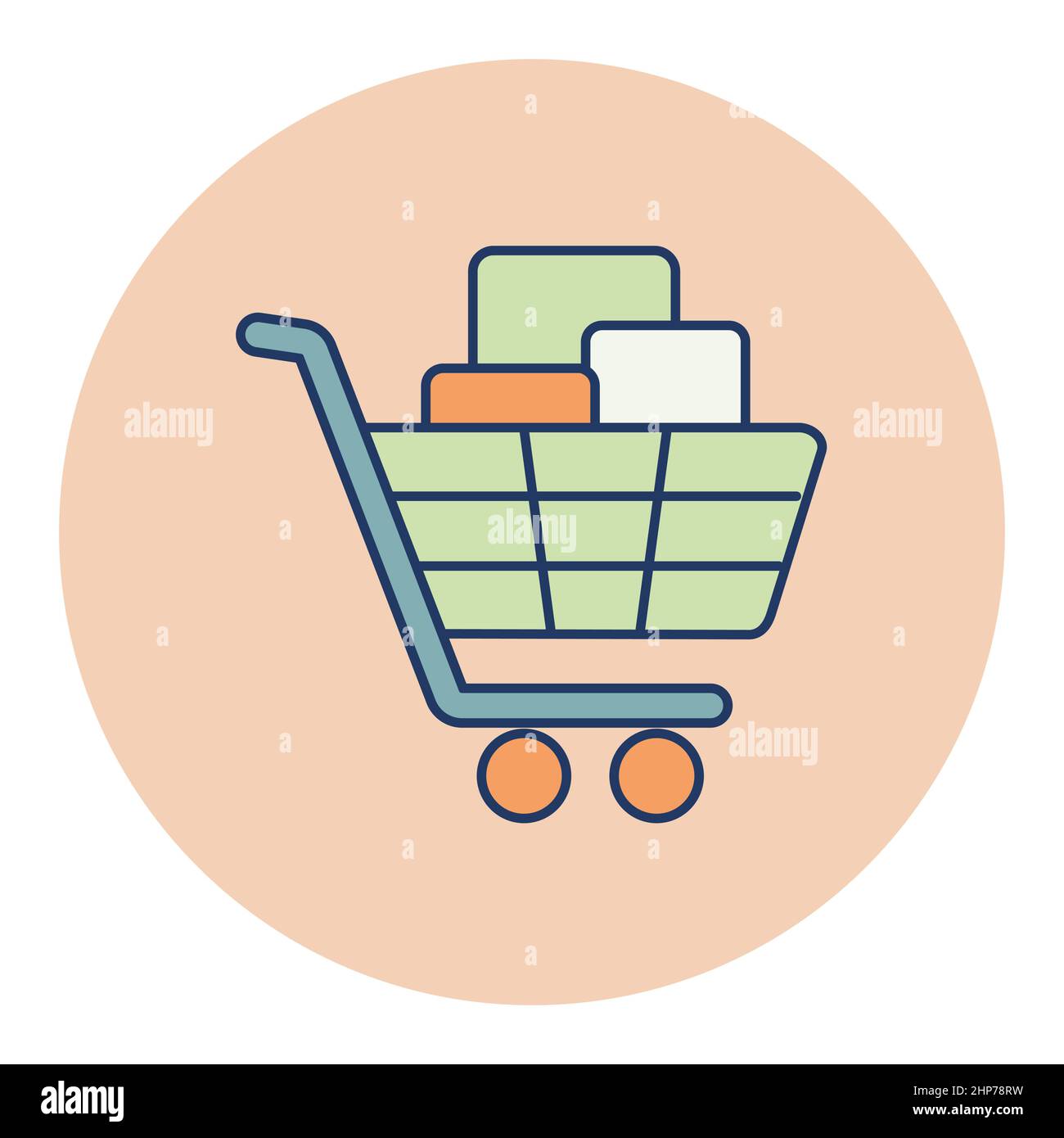 Shopping cart with boxes icon Stock Vector Image & Art - Alamy