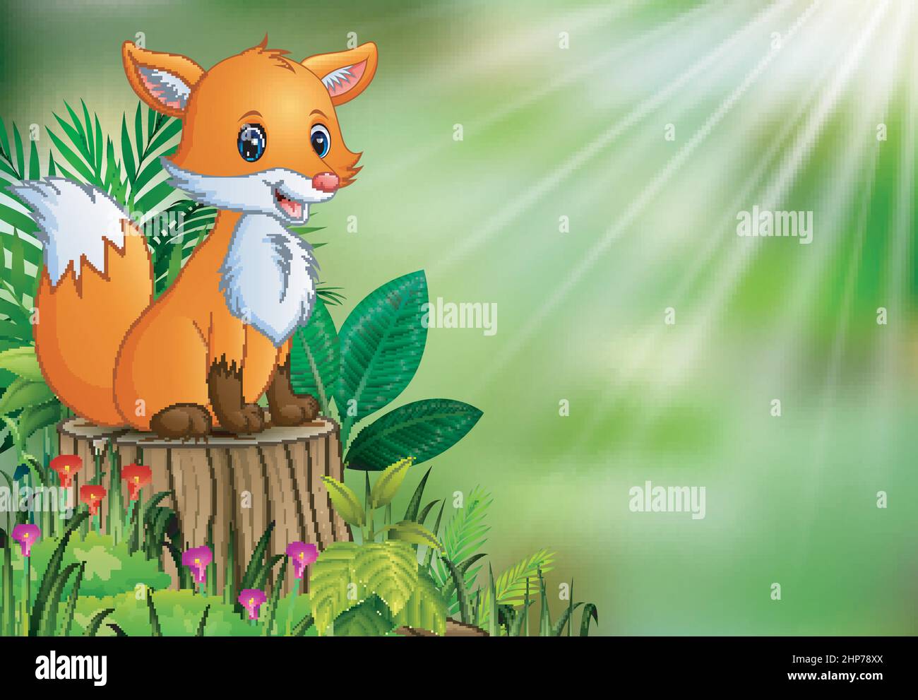 Cartoon happy fox hi-res stock photography and images - Alamy