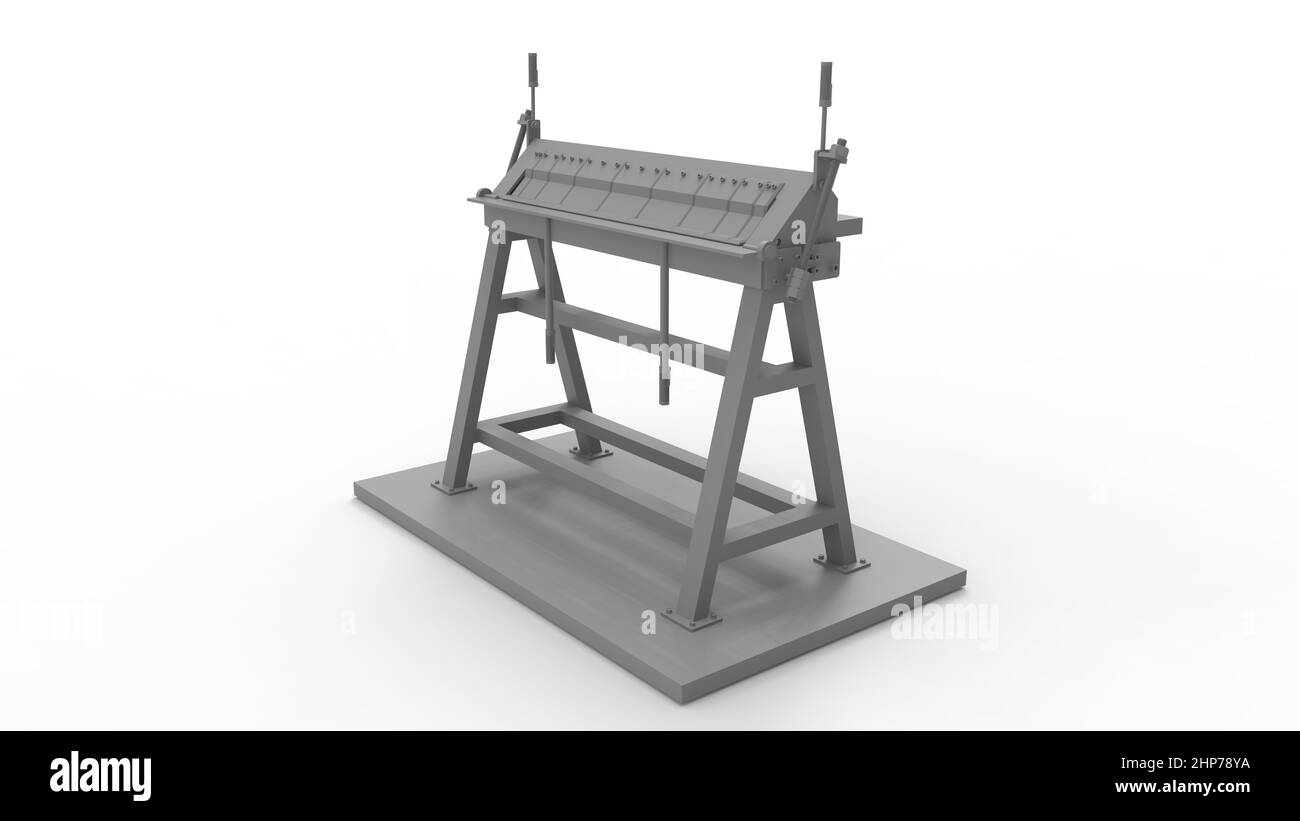 3D rendering of a sheet metal bending machine engineering machine ...