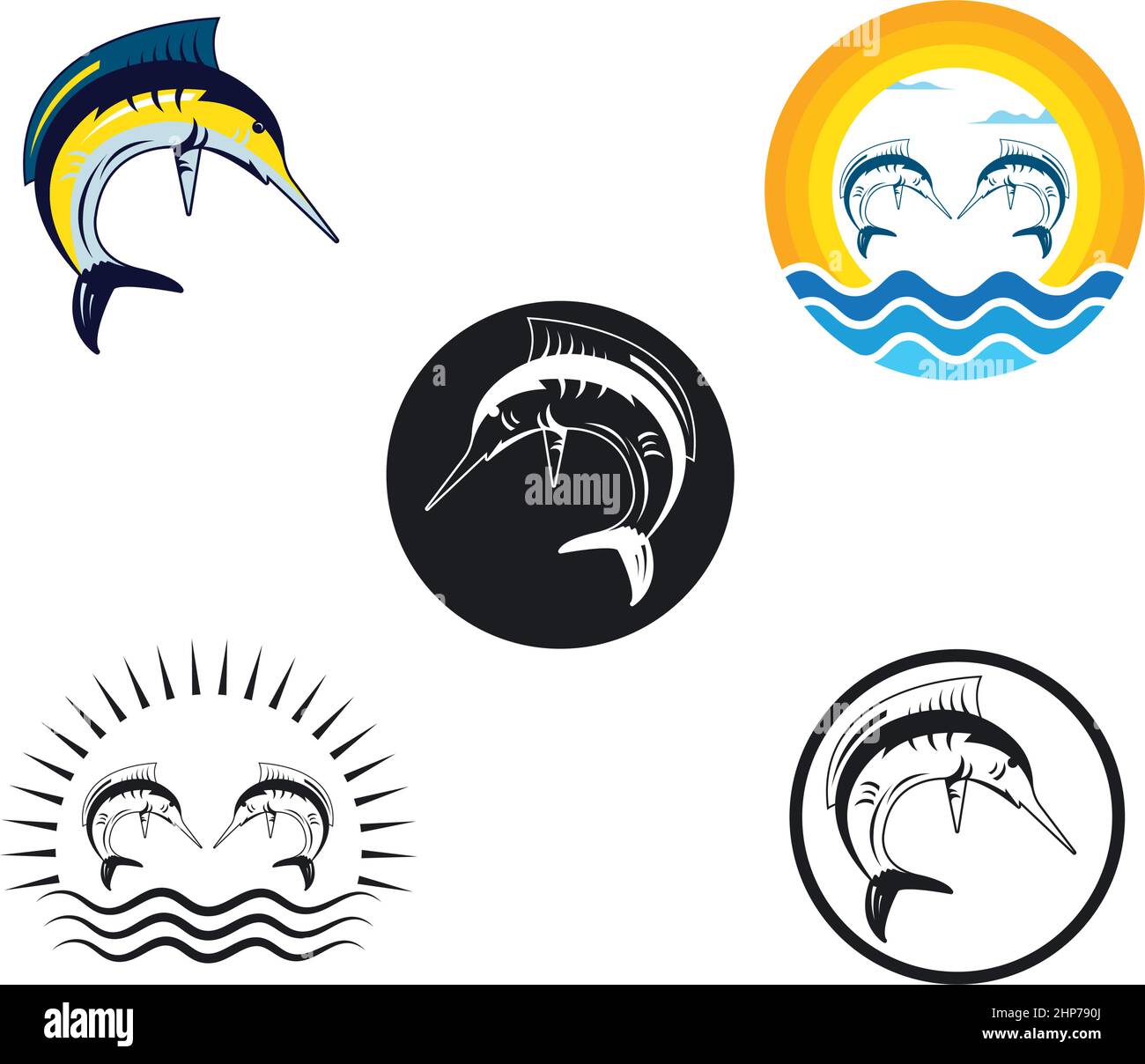 Blue fish ocean wave Cut Out Stock Images & Pictures - Alamy