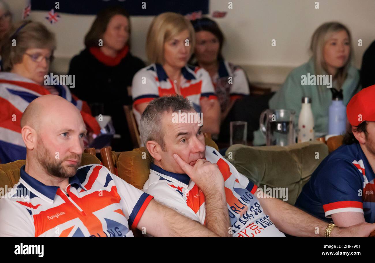 David Hardie father to Grant Hardie (centre) watches on during the Men ...
