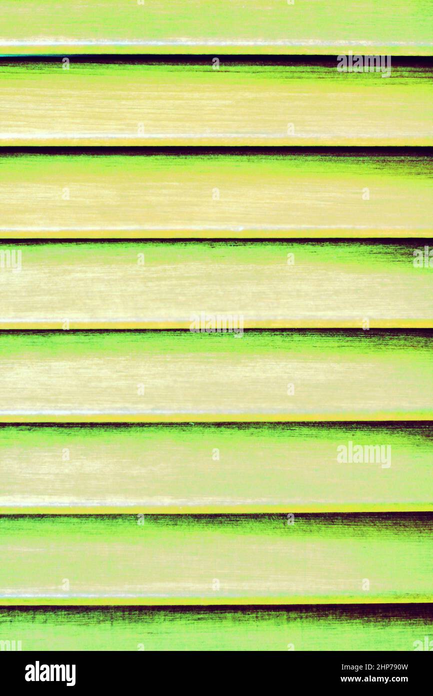 Horizontal wooden green window slats in the closed position Stock Photo ...
