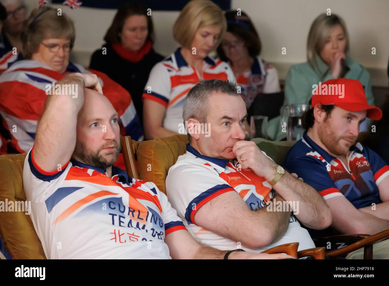 David Hardie father to Grant Hardie (centre) watches on during the Men ...