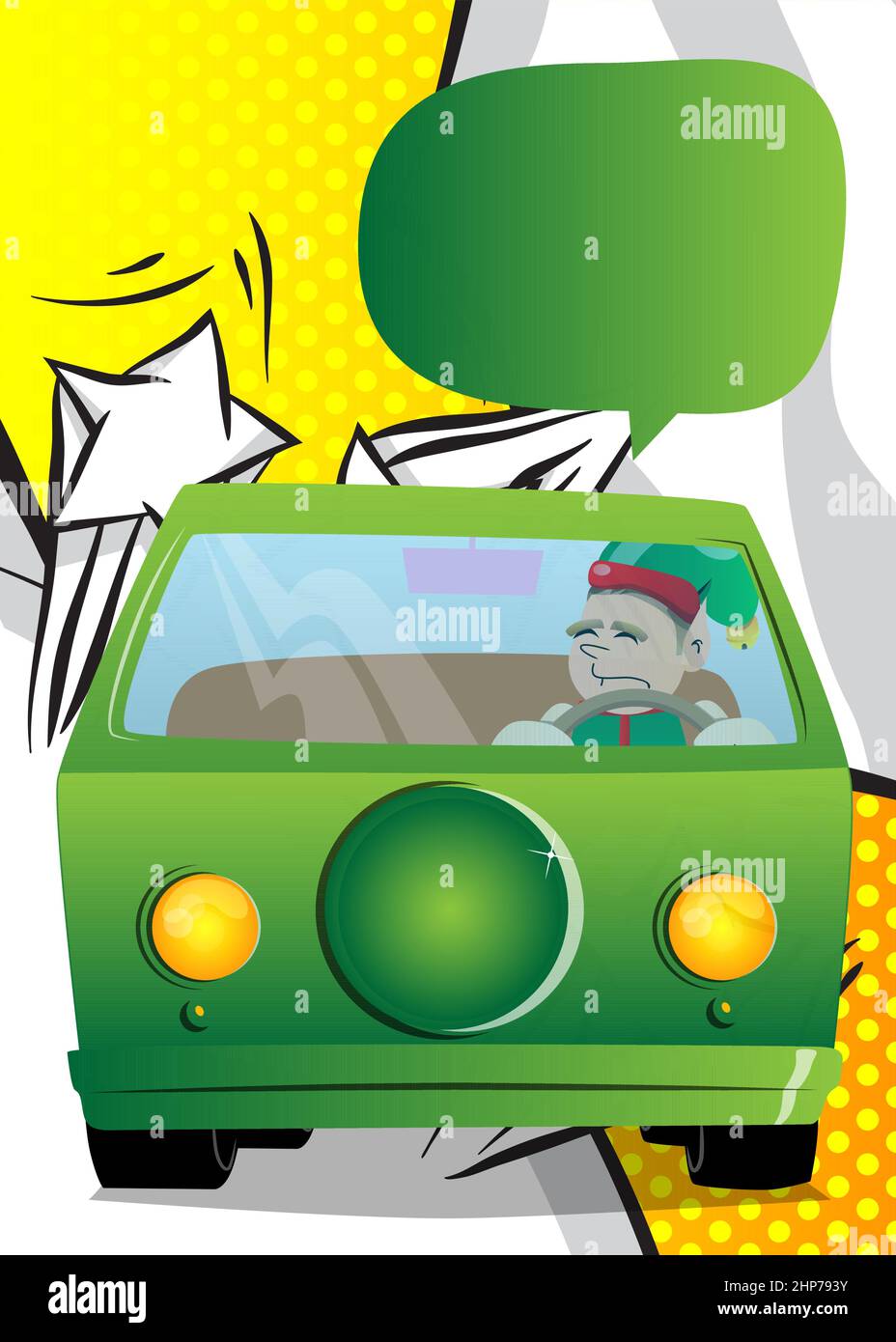 Worker driving new car Stock Vector Images - Alamy