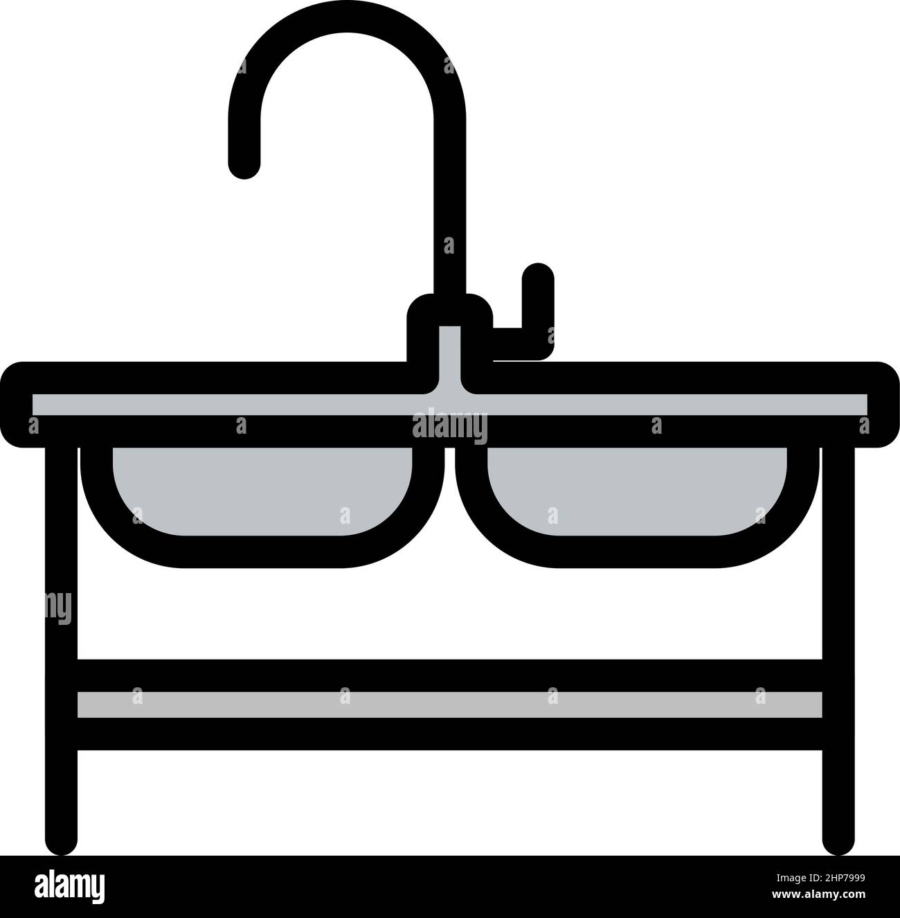 Icon Of Double Sink Stock Vector Image & Art - Alamy