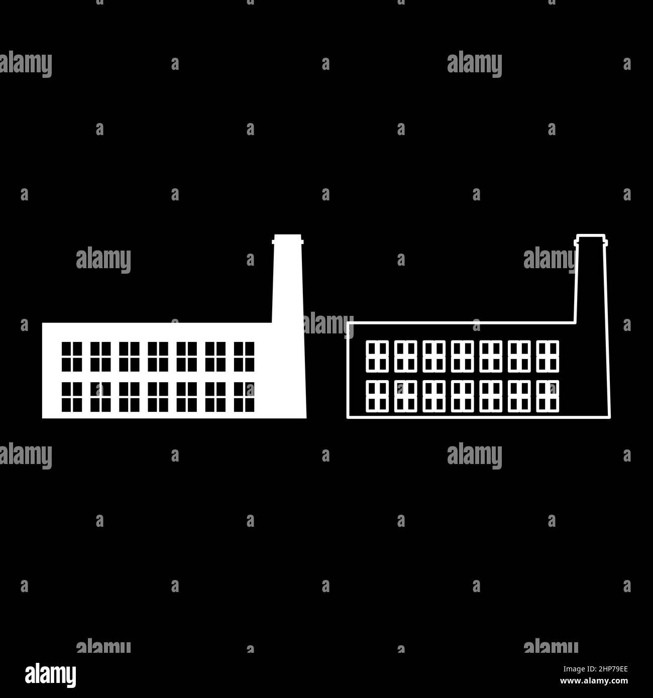 Factory industry icon set hi-res stock photography and images - Alamy