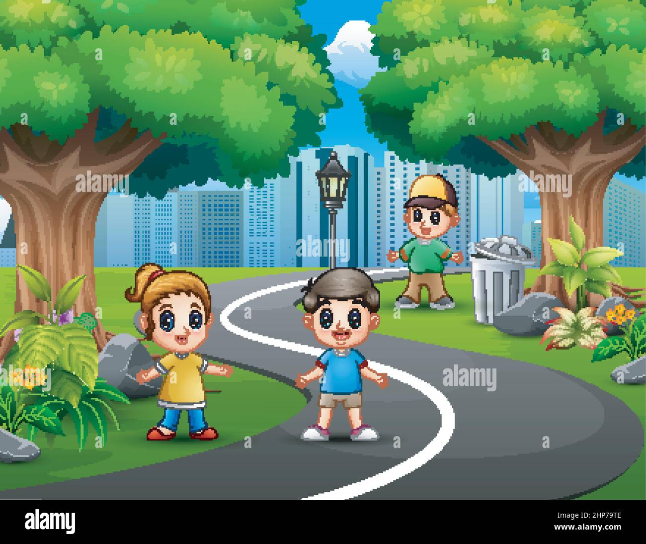 Urban kids playing Stock Vector Images - Alamy