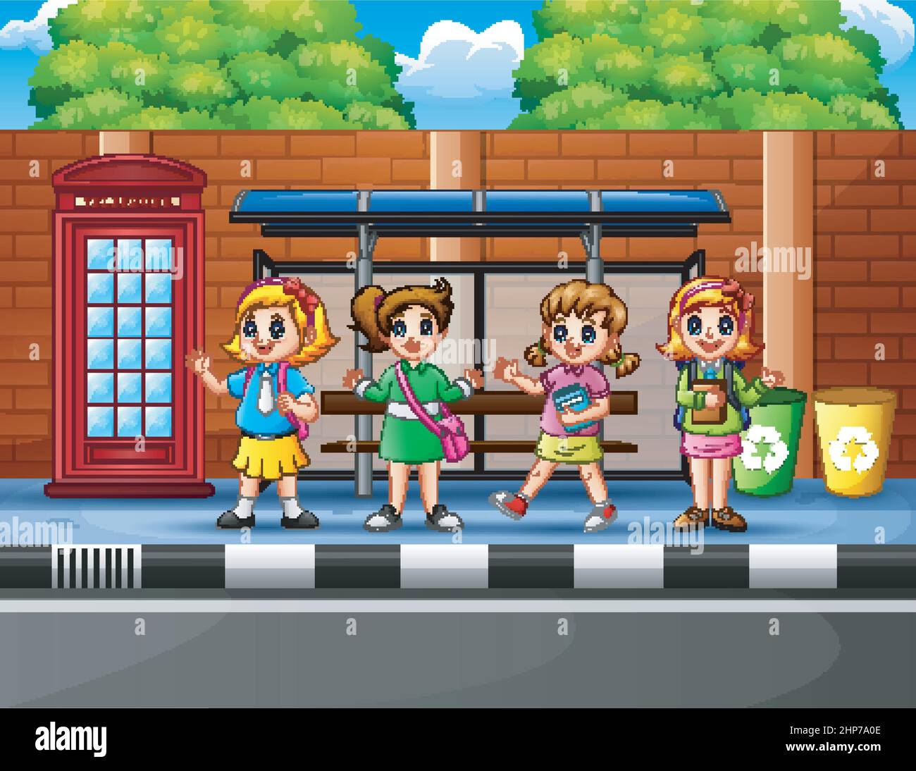 Girl cartoon school student icon hi-res stock photography and images ...